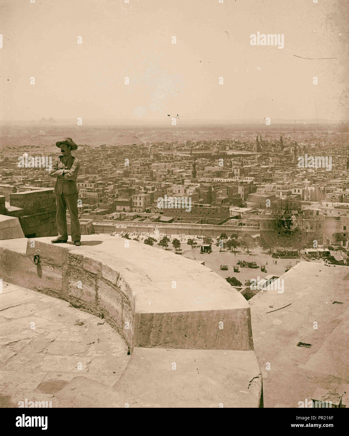 Egyptian views. Cairo (Masr). Cairo from citadel showing the pyramids ...