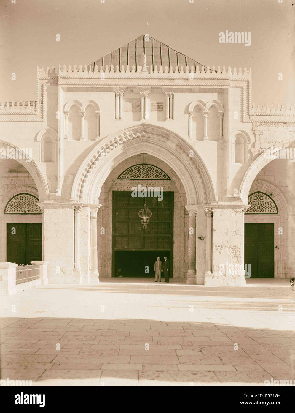 Entrance. Mosque El-Aksa, al-Aqsa, during reparations, Aug. 1943. 1943 ...