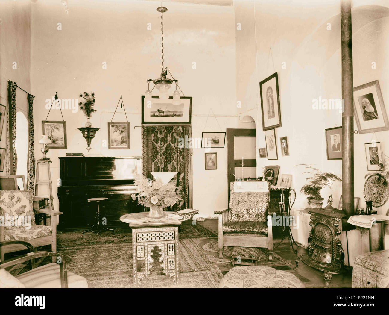 Mr. Oliver's school, Ras-el-Matn. The sitting room. 1940, Lebanon Stock ...