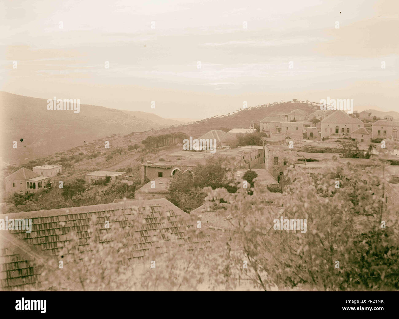 Ras-el-Matn, village. The village looking west from the school. 1940 ...