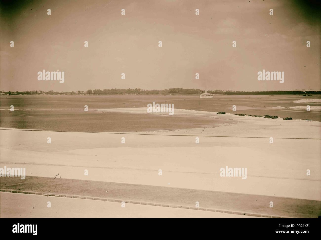 Egypt. Ismailia. Lake and canal from terrace of monument. 1934, Egypt ...