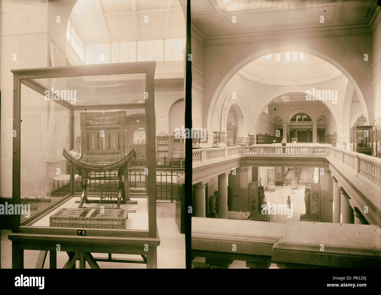 Egypt. Cairo. The museum. Wooden chair & foot stool inlaid with ivory ...