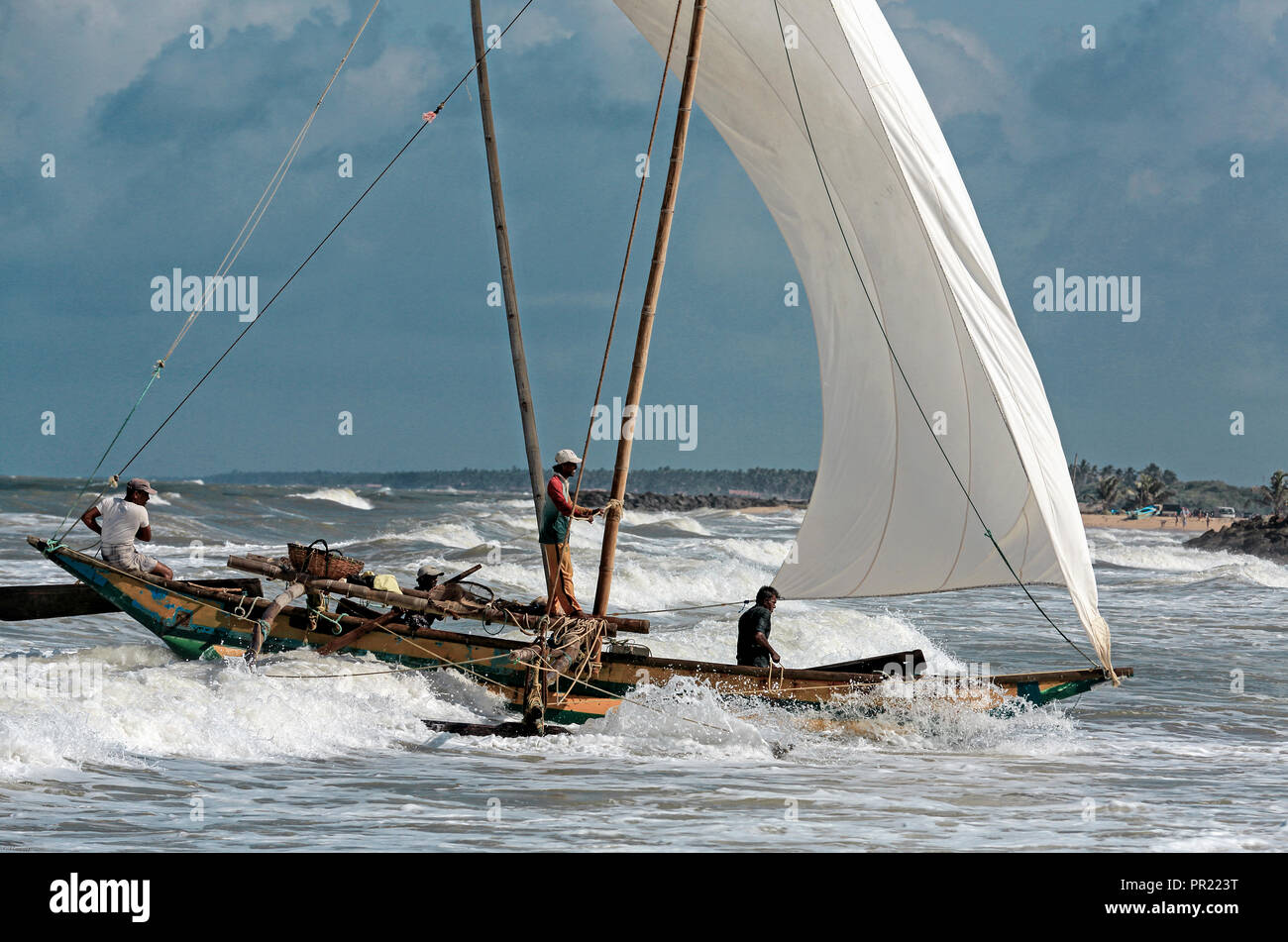 Traditional sailing fishing boats in Negombo, Sri Lanka Stock Photo - Alamy