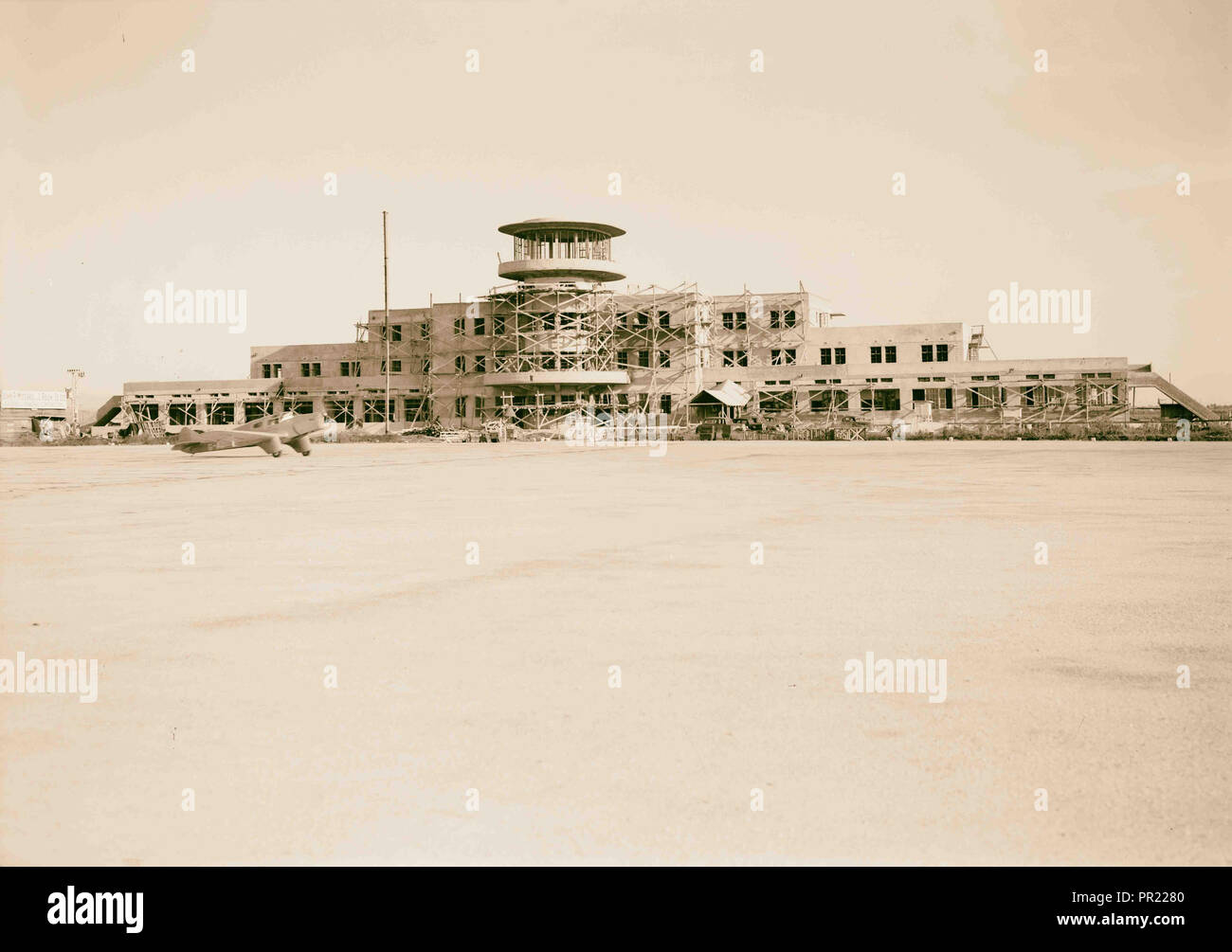 Lydda Airport. Airport building in construction. 1934, Israel, Lod ...