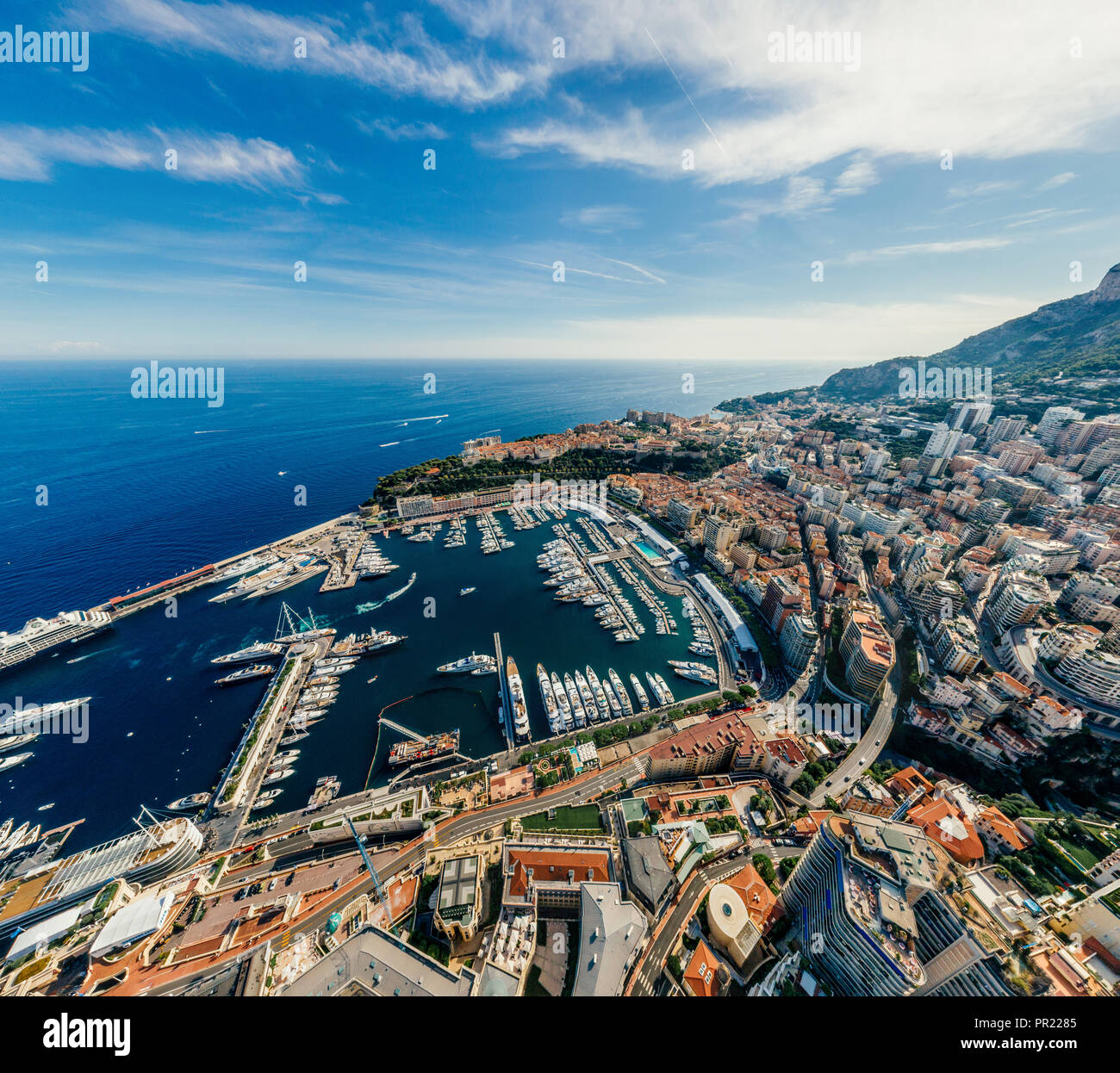 Mountains in Monaco Monte-Carlo city riviera Drone summer photo Air 360 ...