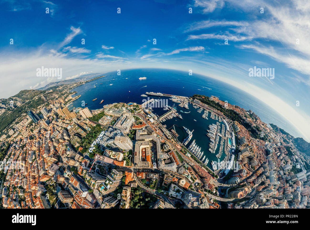 Mountains in Monaco Monte-Carlo city riviera Drone summer photo Air 360 ...
