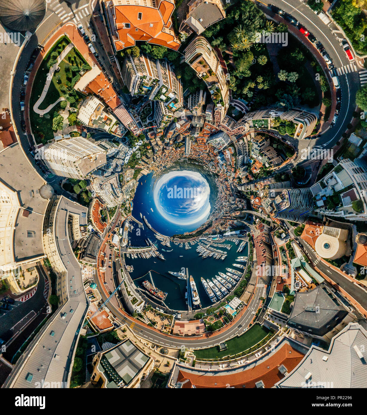 Mountains in Monaco Monte-Carlo city riviera Drone summer photo Air 360 ...