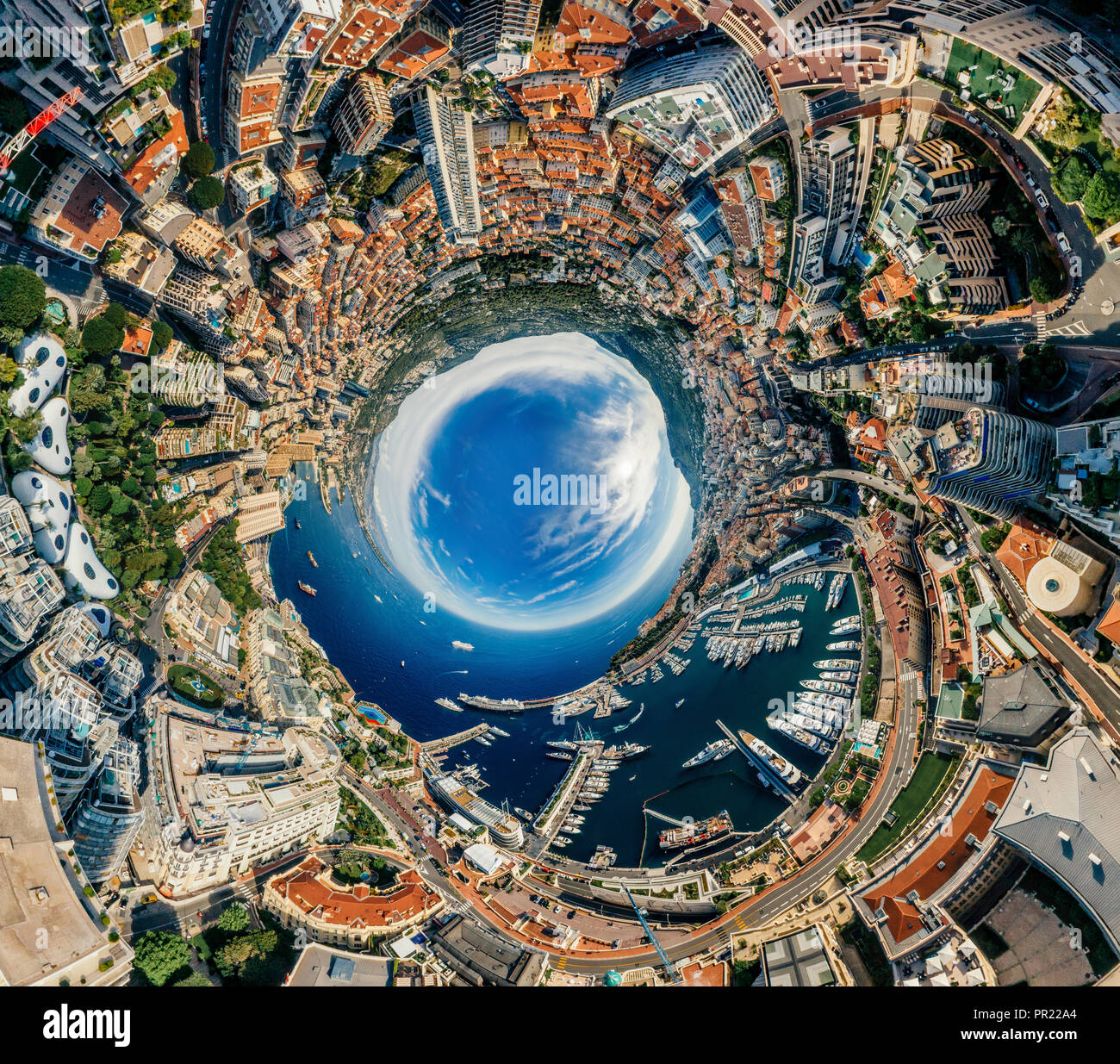 Mountains in Monaco Monte-Carlo city riviera Drone summer photo Air 360 ...