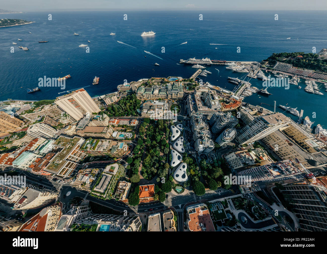 Mountains in Monaco Monte-Carlo city riviera Drone summer photo Air 360 ...