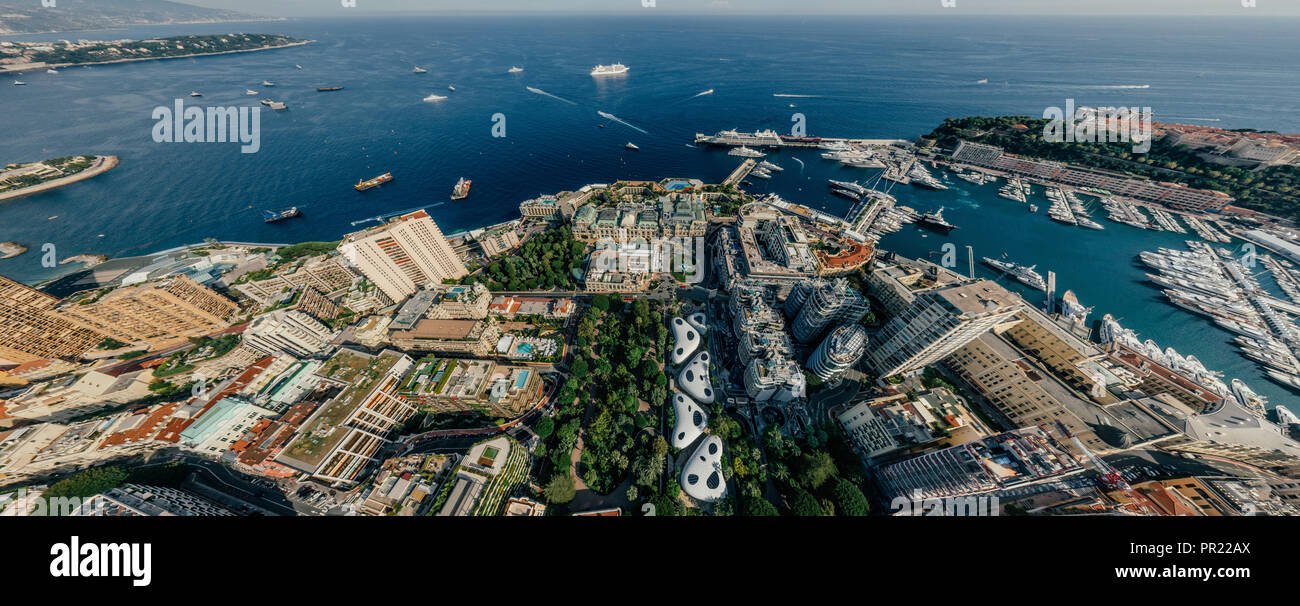 Mountains in Monaco Monte-Carlo city riviera Drone summer photo Air 360 ...