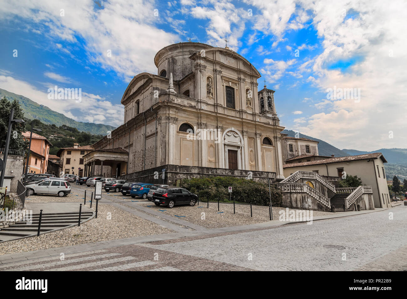 Former parish church of San Zenone in the municipality of Sale Marasino ...