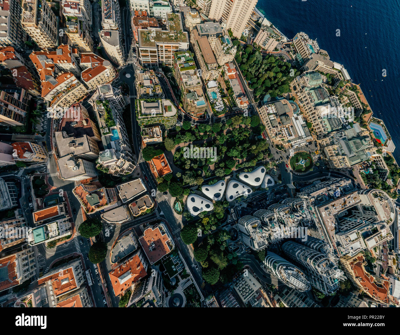 Mountains in Monaco Monte-Carlo city riviera Drone summer photo Air 360 ...