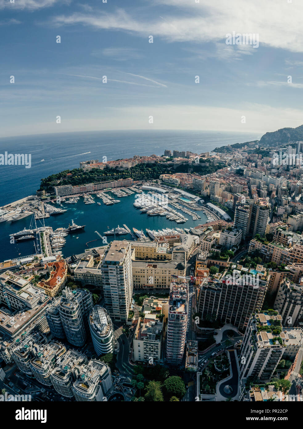Mountains in Monaco Monte-Carlo city riviera Drone summer photo Air 360 ...