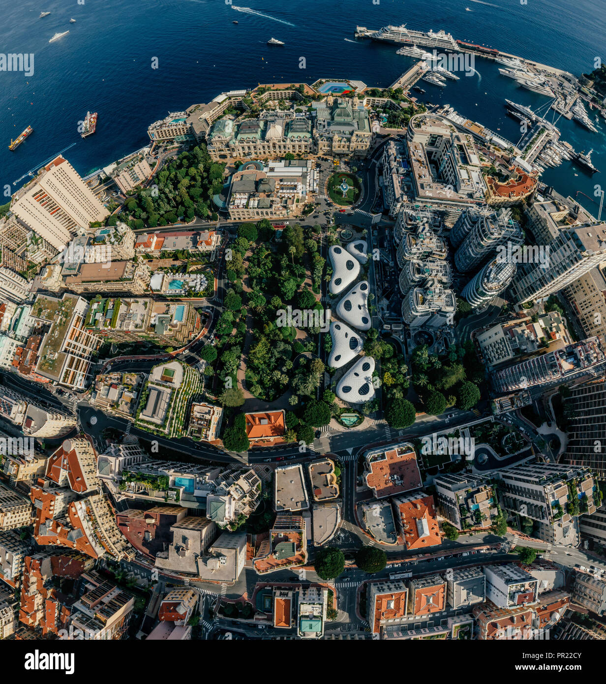Mountains in Monaco Monte-Carlo city riviera Drone summer photo Air 360 ...