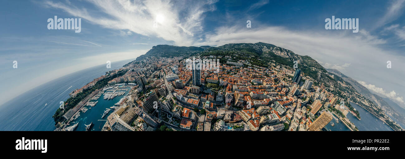 Mountains in Monaco Monte-Carlo city riviera Drone summer photo Air 360 ...