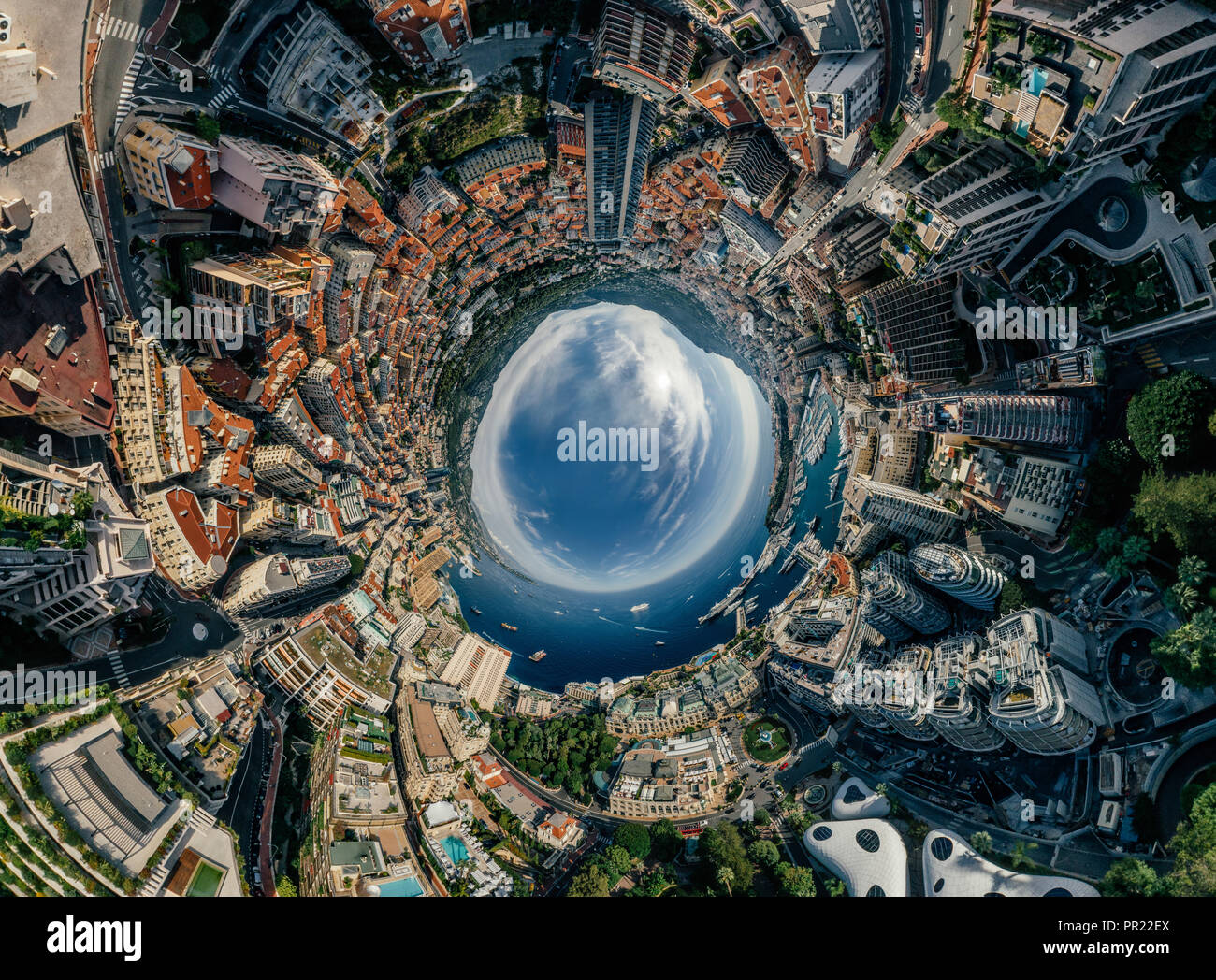 Mountains in Monaco Monte-Carlo city riviera Drone summer photo Air 360 ...