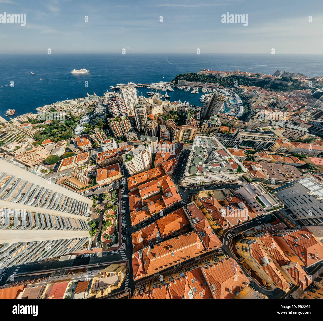 Mountains in Monaco Monte-Carlo city riviera Drone summer photo Air 360 ...