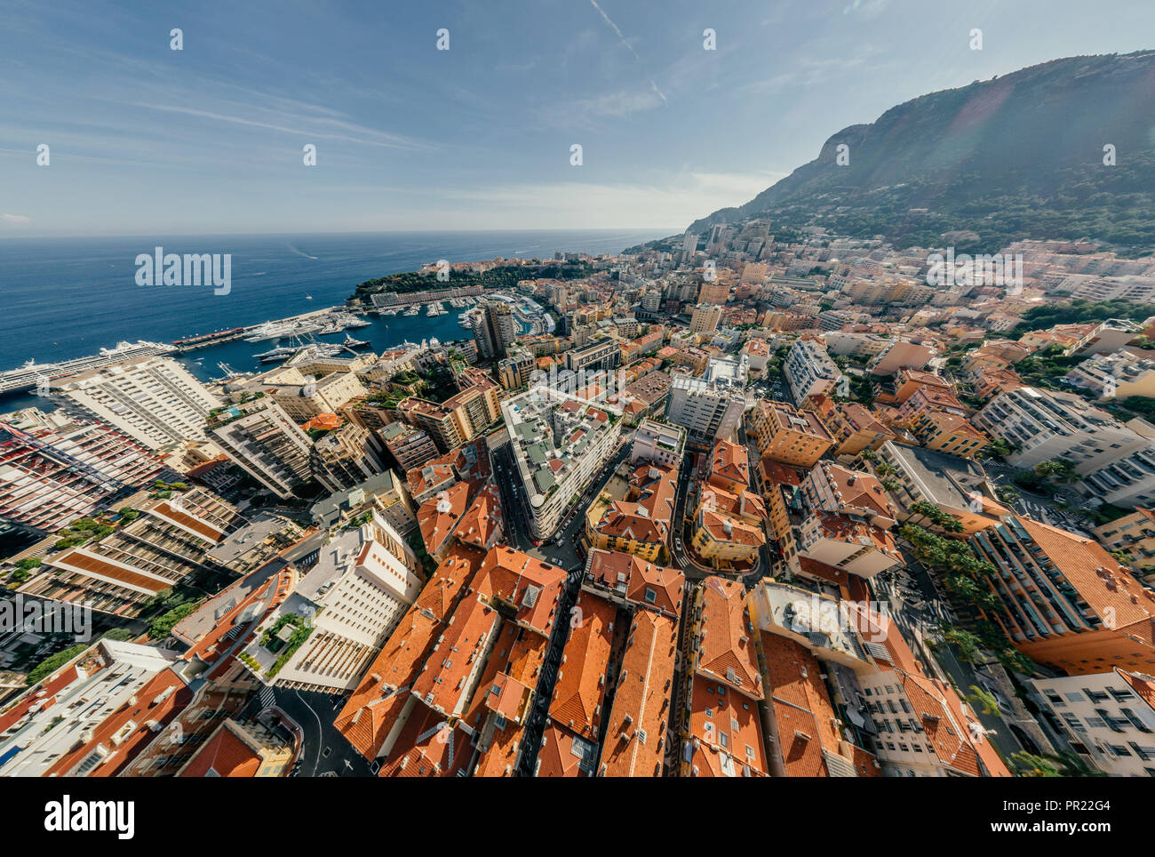 Mountains in Monaco Monte-Carlo city riviera Drone summer photo Air 360 ...