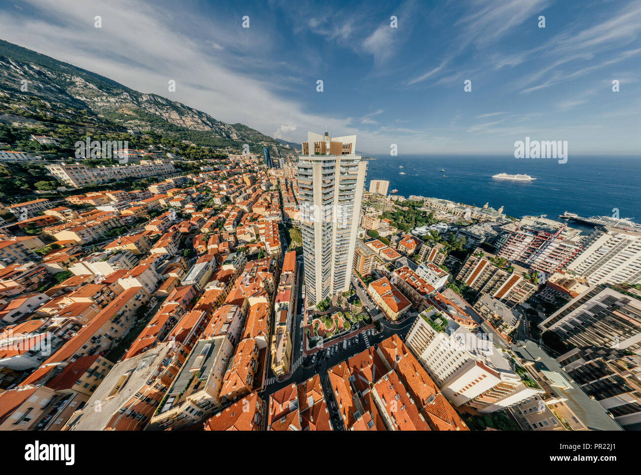 Mountains in Monaco Monte-Carlo city riviera Drone summer photo Air 360 ...