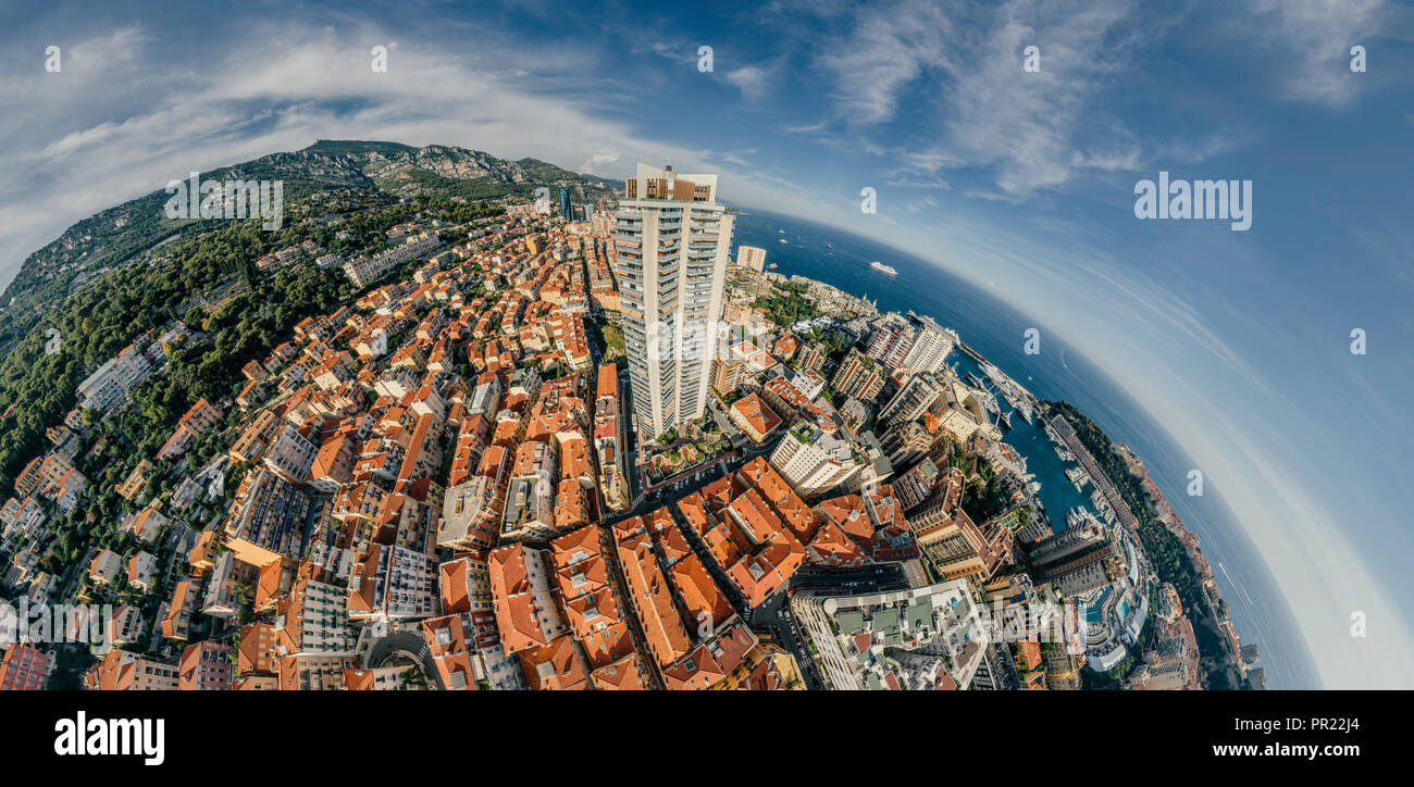 Mountains in Monaco Monte-Carlo city riviera Drone summer photo Air 360 ...