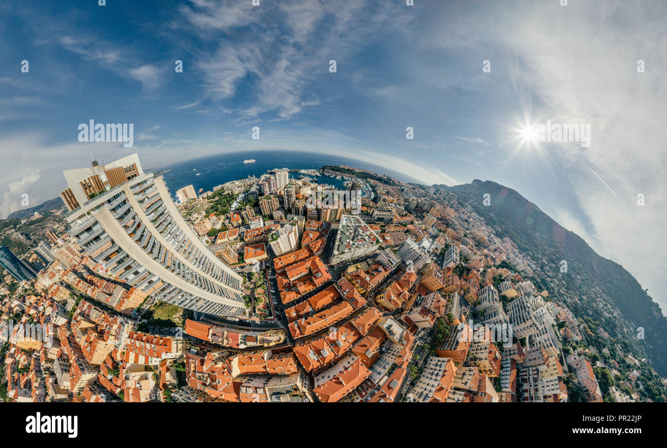 Mountains in Monaco Monte-Carlo city riviera Drone summer photo Air 360 ...