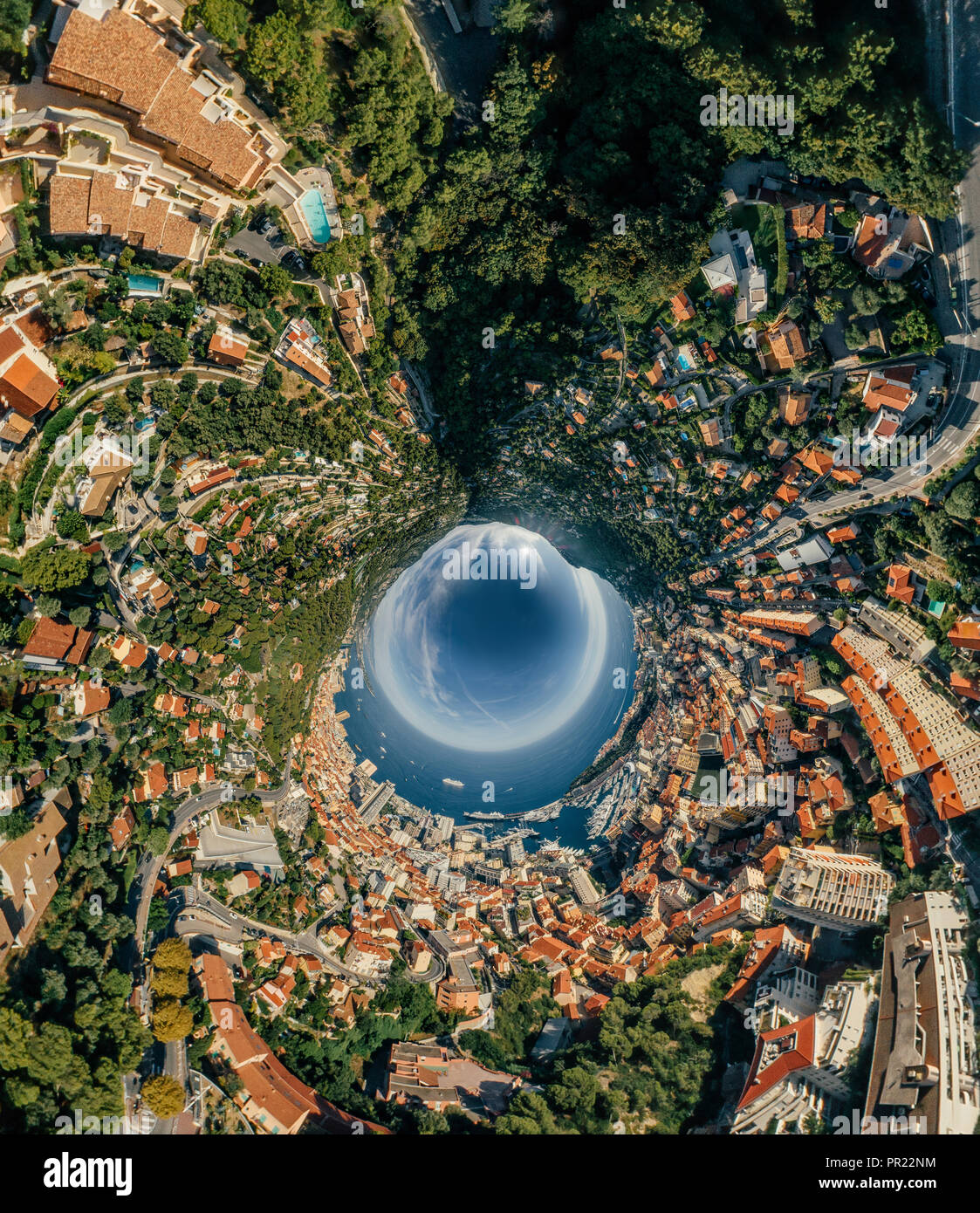 Mountains in Monaco Monte-Carlo city riviera Drone summer photo Air 360 ...