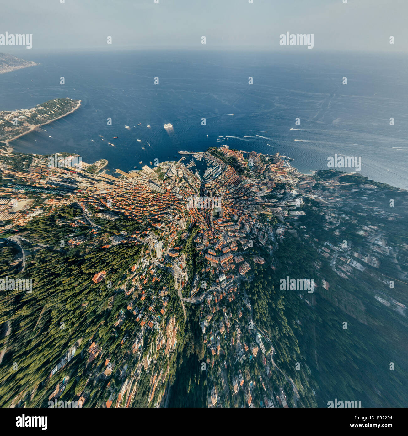 Mountains in Monaco Monte-Carlo city riviera Drone summer photo Air 360 ...