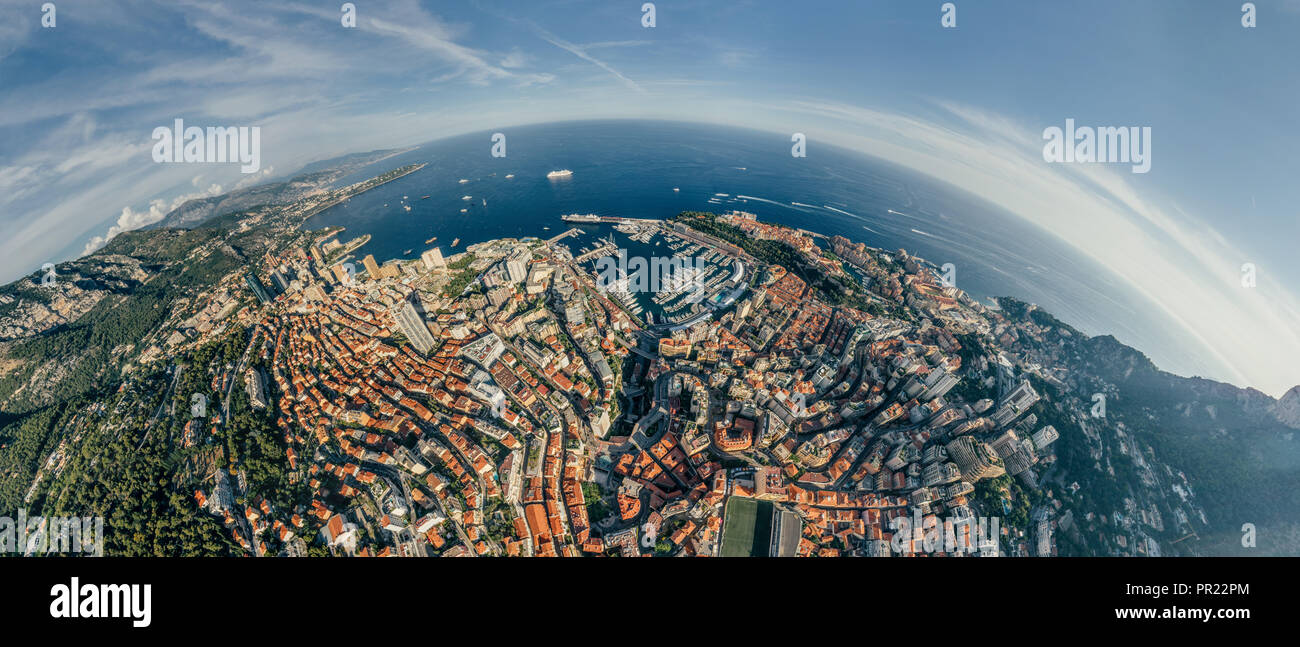 Mountains in Monaco Monte-Carlo city riviera Drone summer photo Air 360 ...