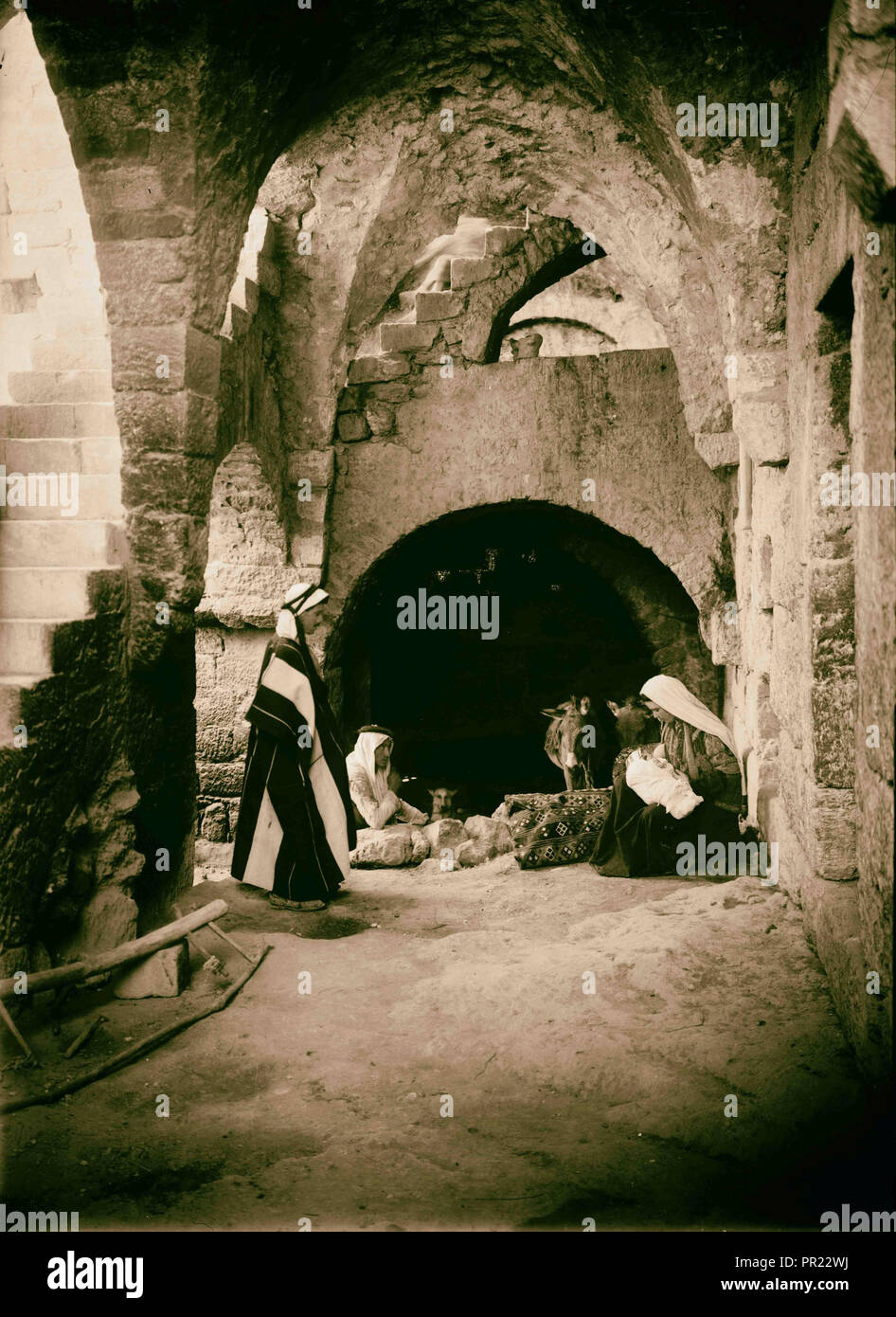 Interior of peasant home at Beit Sahur. 1934, West Bank, Bayt Sāḥūr ...