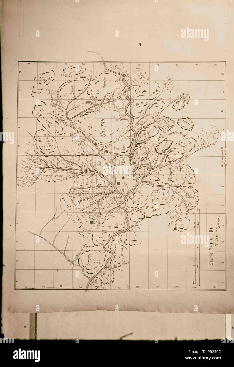 Map of Petra. 1934, Jordan, Petra, Extinct city Stock Photo - Alamy