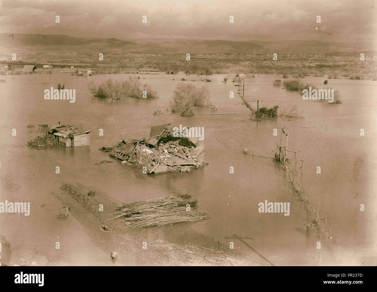 Jordan floods (taken at Allenby Bridge). Floods covering entire area by ...