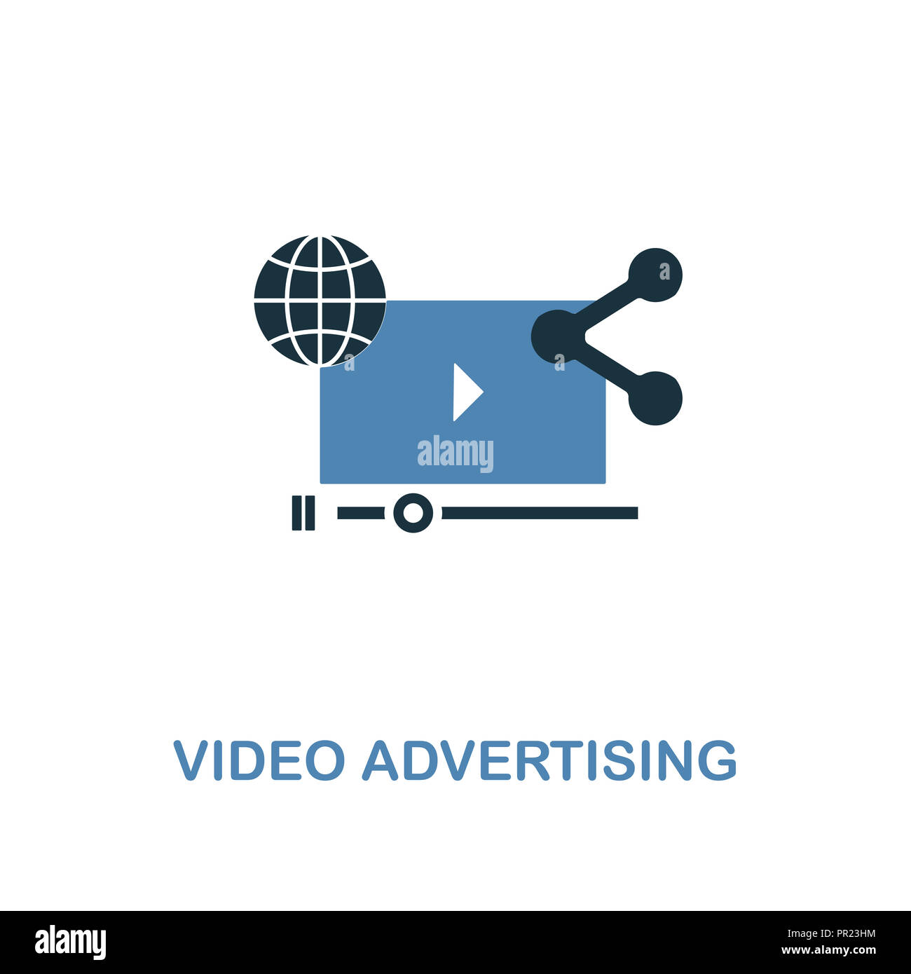 Video Advertising icon in two colors. Creative style design from online ...