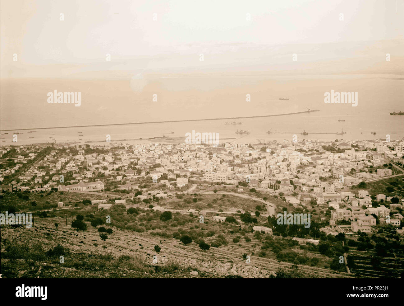 Haifa before harbour complete. 1940, Israel, Haifa Stock Photo - Alamy