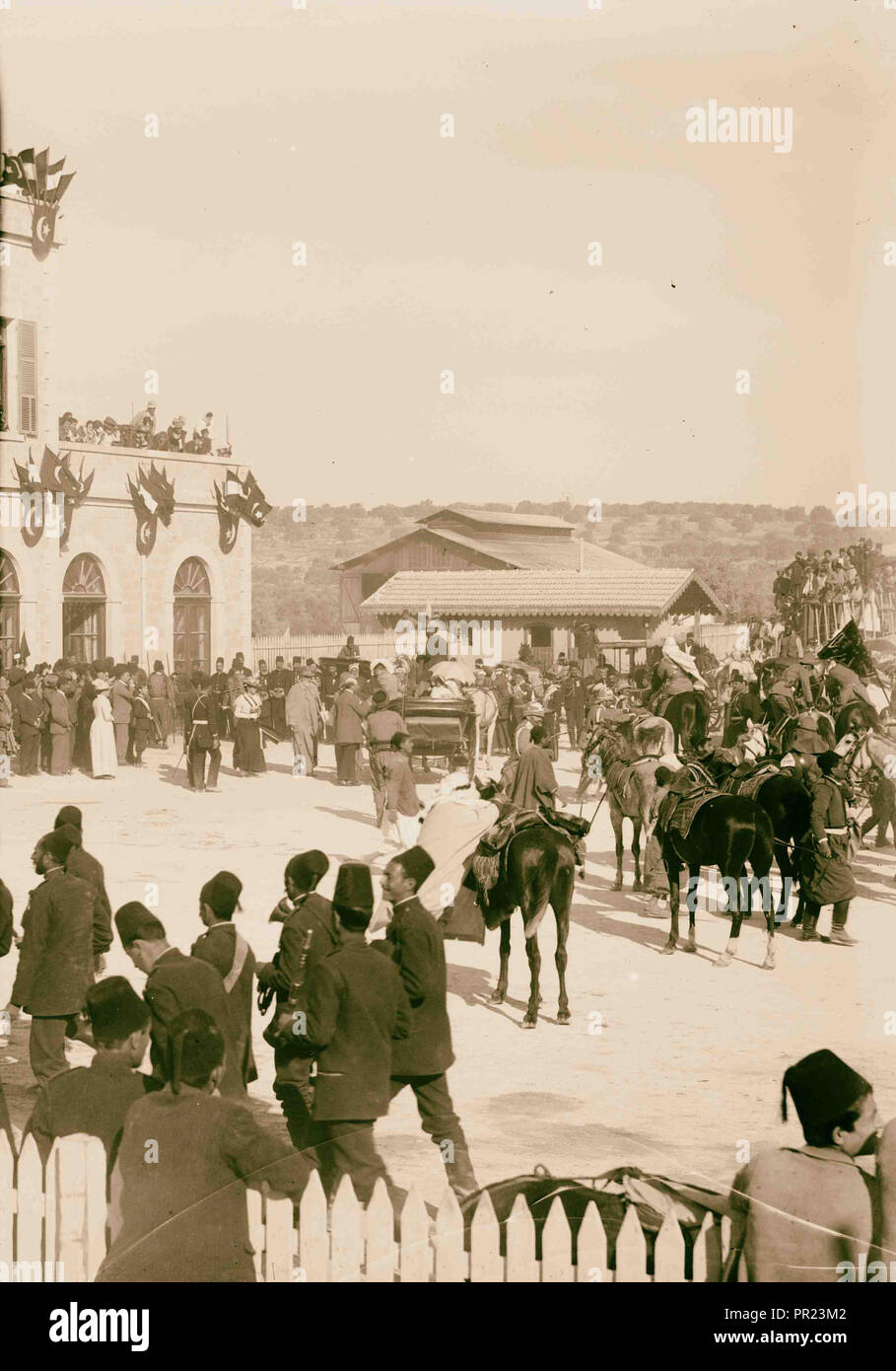 State visit to Jerusalem of Wilhelm II of Germany in 1898 Crowd at ...