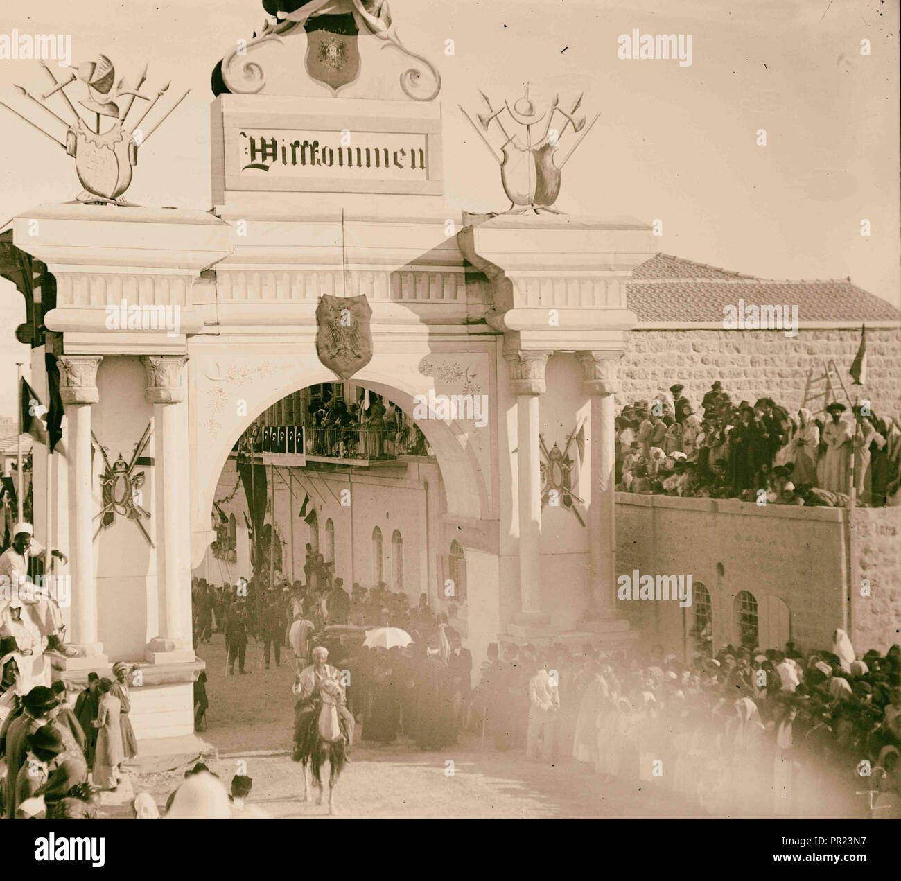 State visit to Jerusalem of Wilhelm II of Germany in 1898 Large crowd ...
