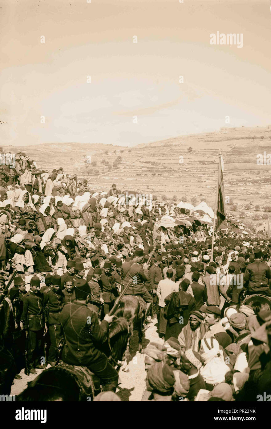 Neby Moussa, Nebi Musa Crowds at St. Stephen's Gate. 1898, Jerusalem ...