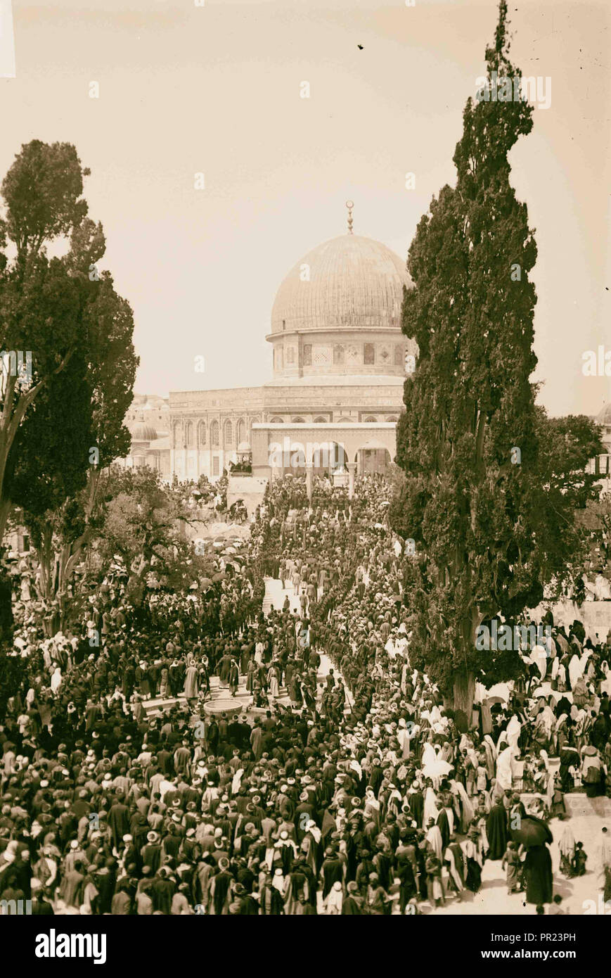 Nebi Moussa, Nebi Musa crowd at Dome of the Rock, Jerusalem. 1898 ...