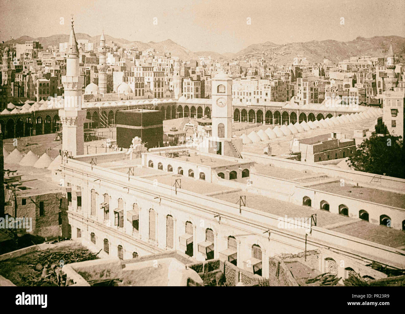 Mecca, ca. 1910. Bird's-eye of Kaaba with city in bg. [i.e., background ...