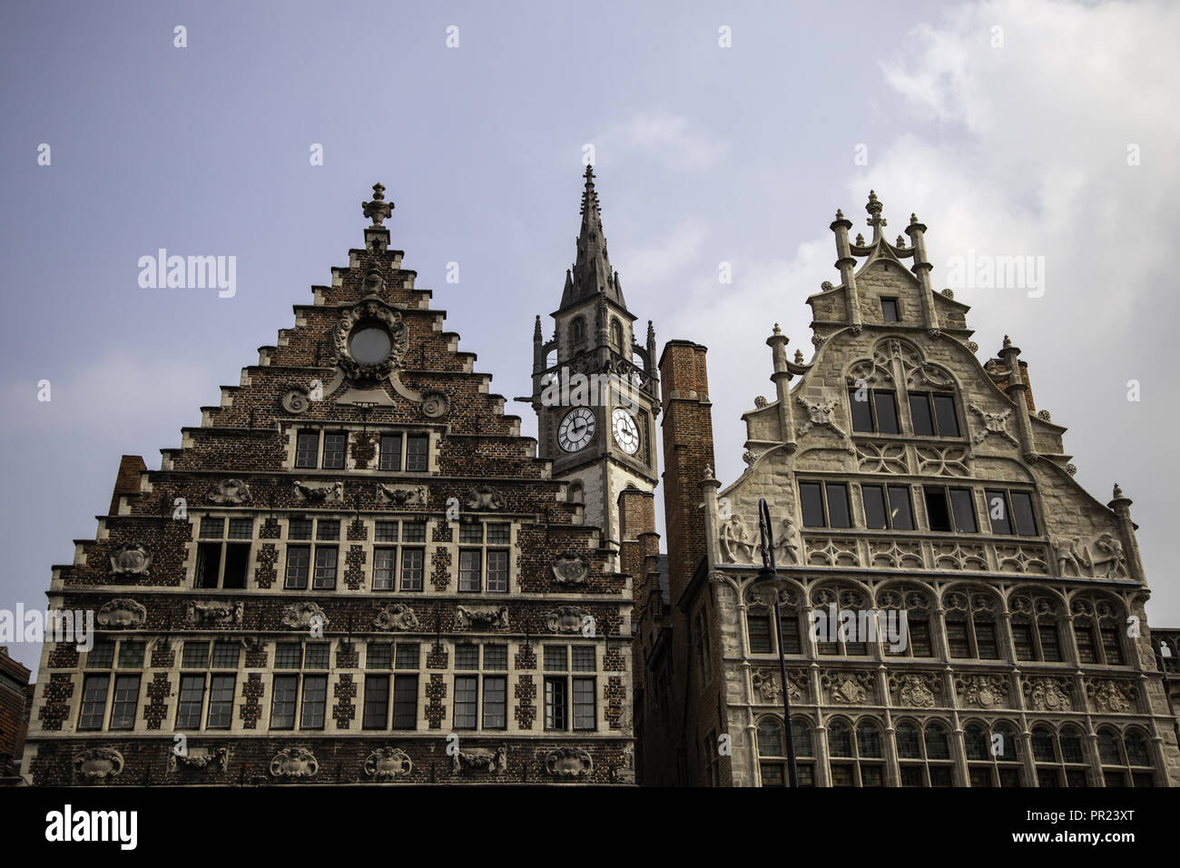 House typical of bruges, detail of medieval houses, tourism in Belgium ...