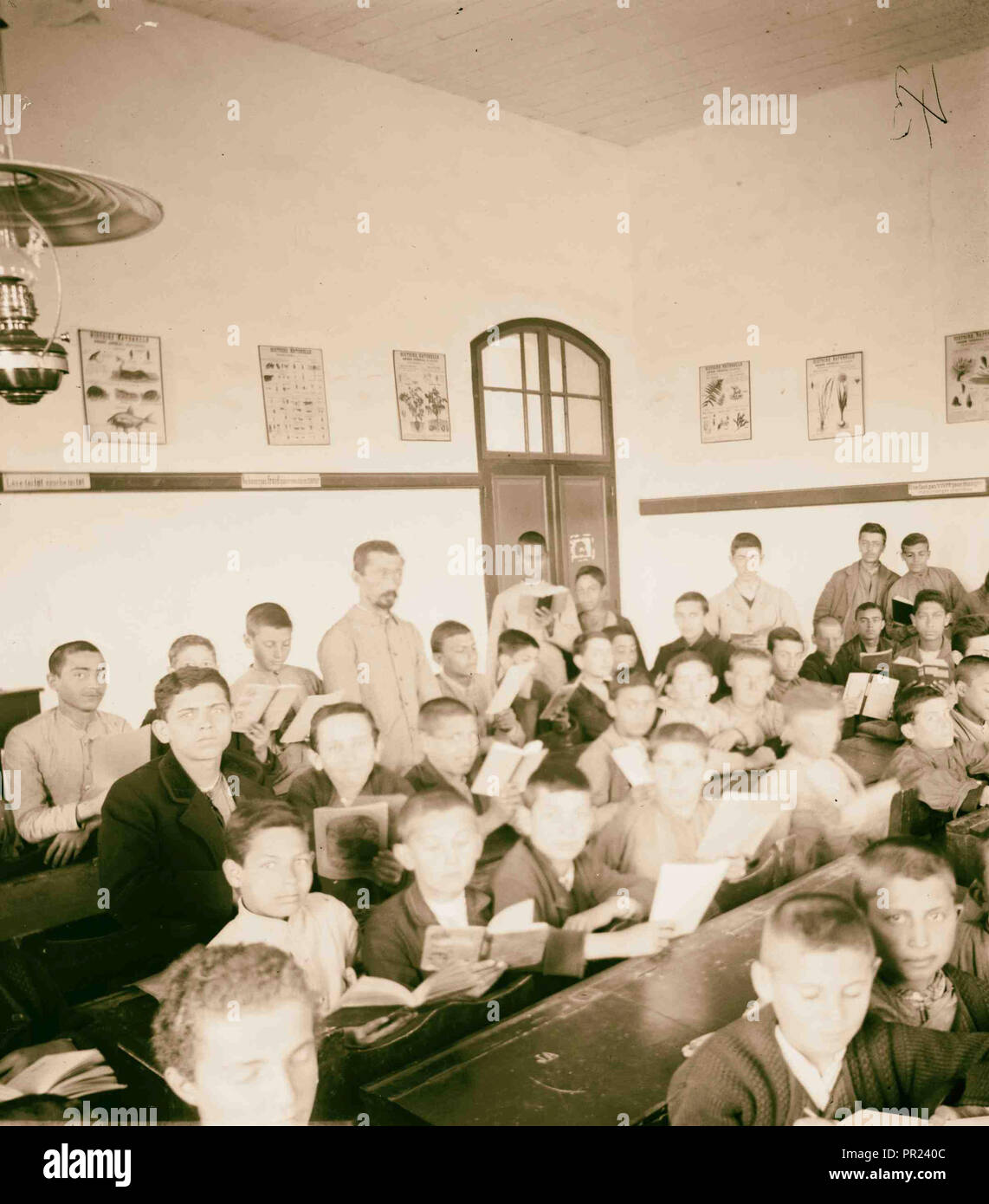 Mikweh. Children in classroom American Colony, Jerusalem. Photograph ...