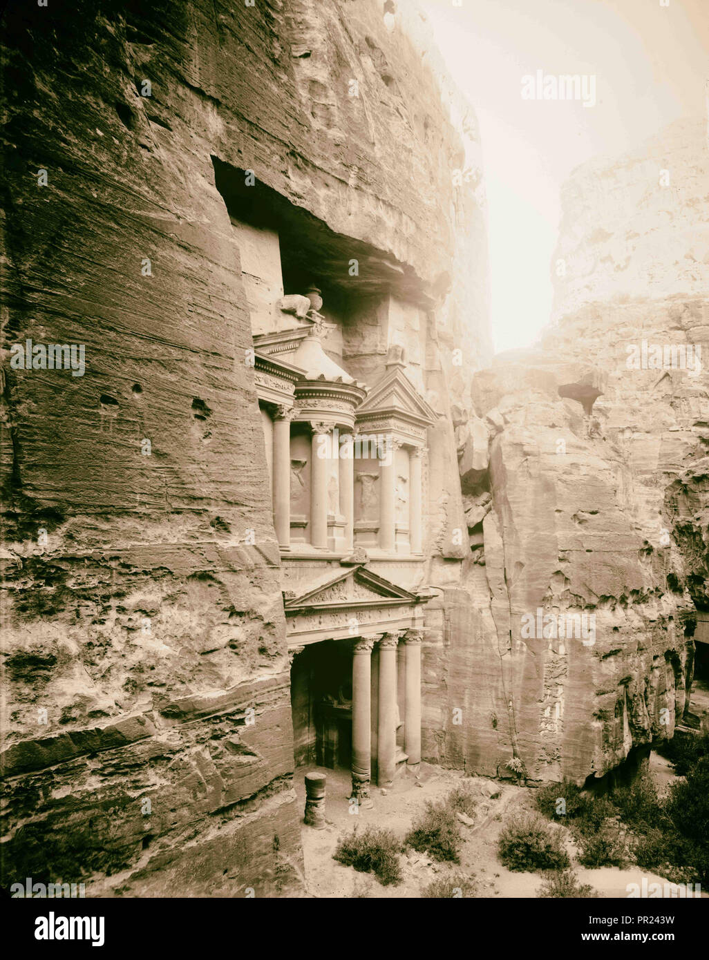 Petra. Temple of el-Khazneh [from the southeast]. 1898, Jordan, Petra ...
