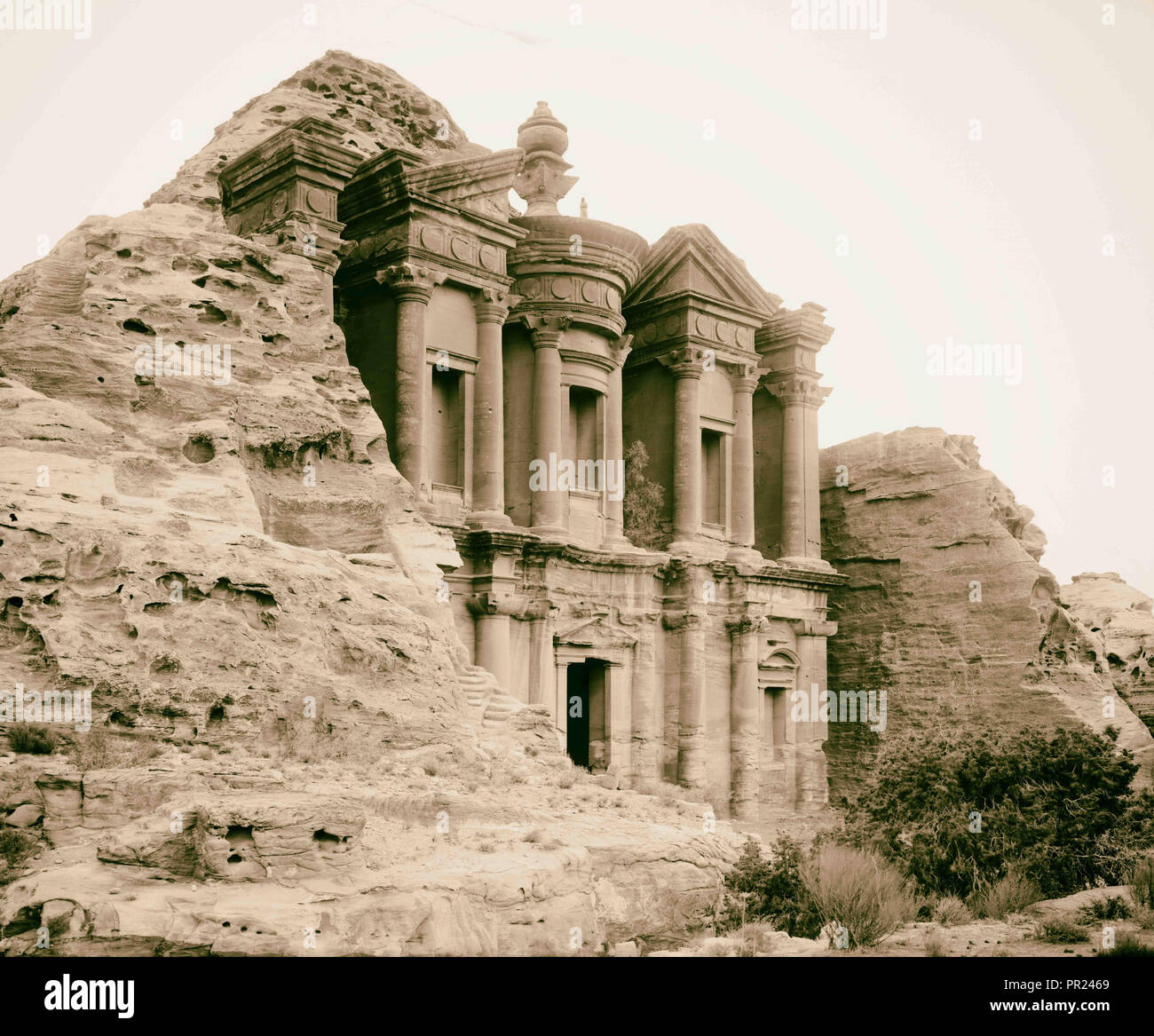 Petra. Ed-Deir from the northwest. 1898, Jordan, Petra, Extinct city ...