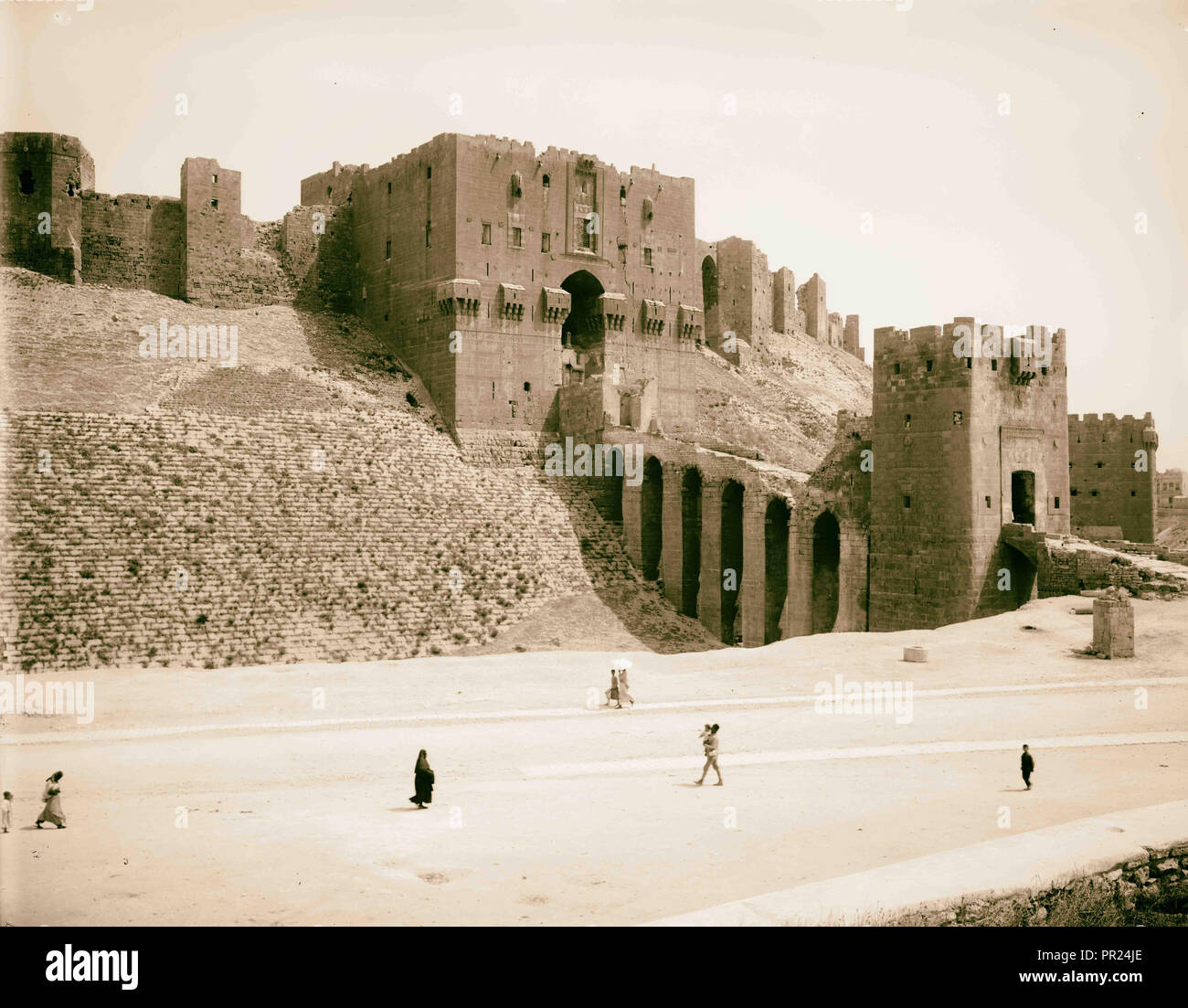 Entrance gateway to castle, Aleppo. 1898, Syria, Aleppo Stock Photo - Alamy