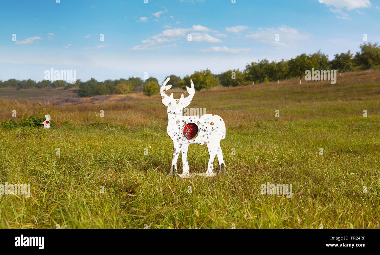 Shooting range out in the open, targets for shooting practice Stock ...