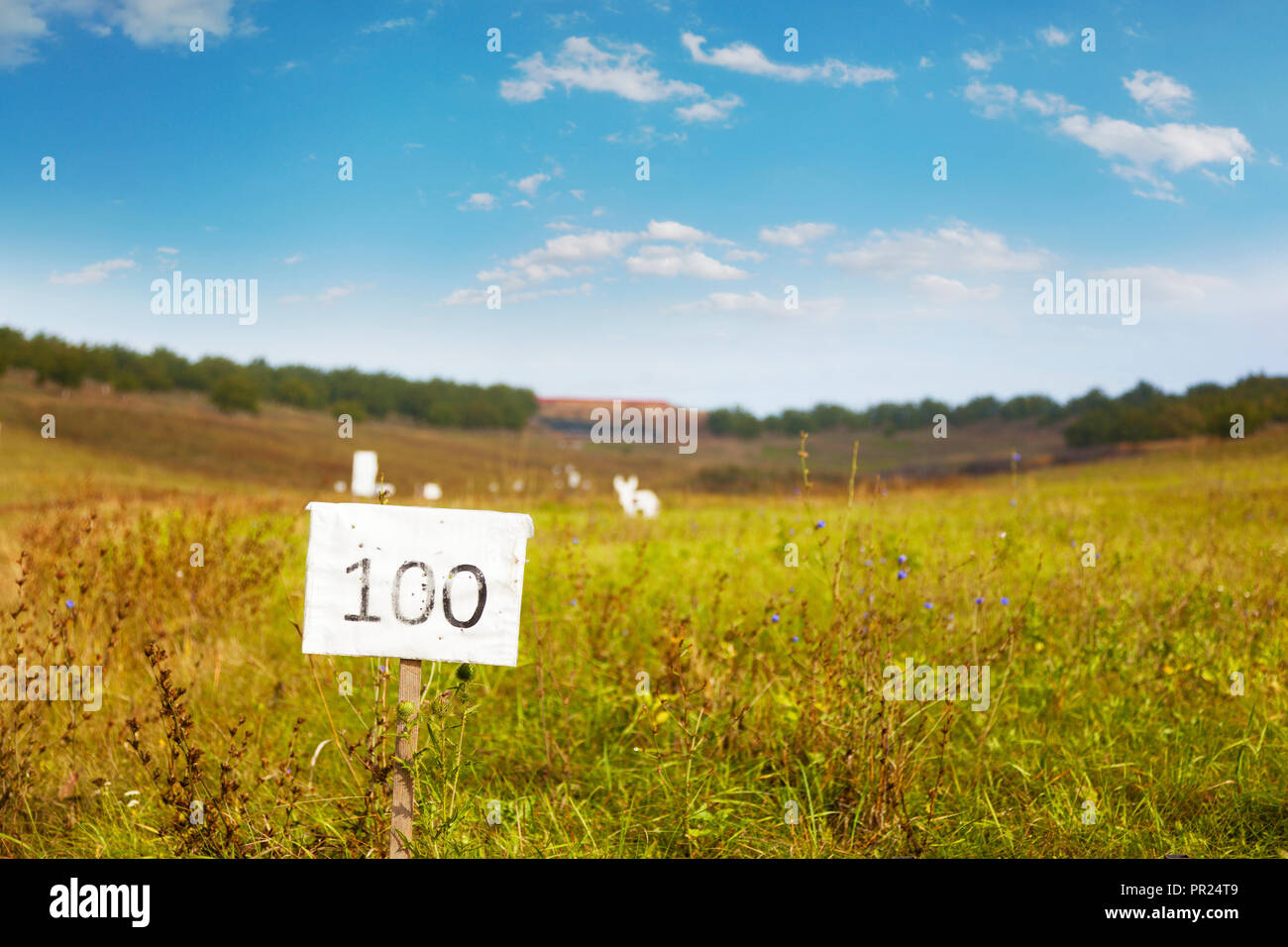 Shooting range out in the open, targets for shooting practice Stock ...