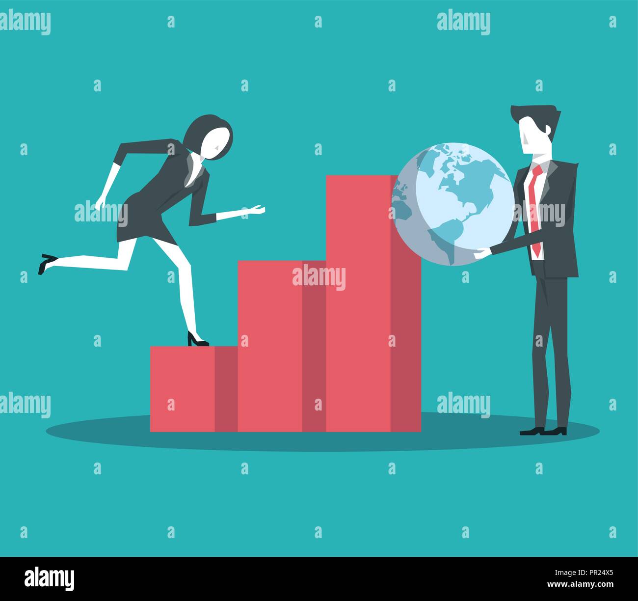 Business people and statistics Stock Vector Image & Art - Alamy