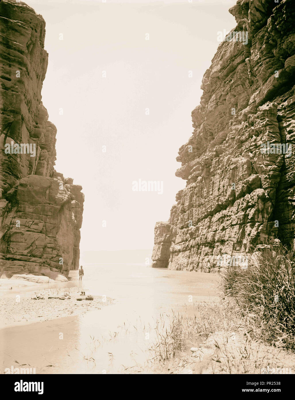 Around the Dead Sea (Bahr Lut) Gorge of the Arnon, looking east. 1898 ...