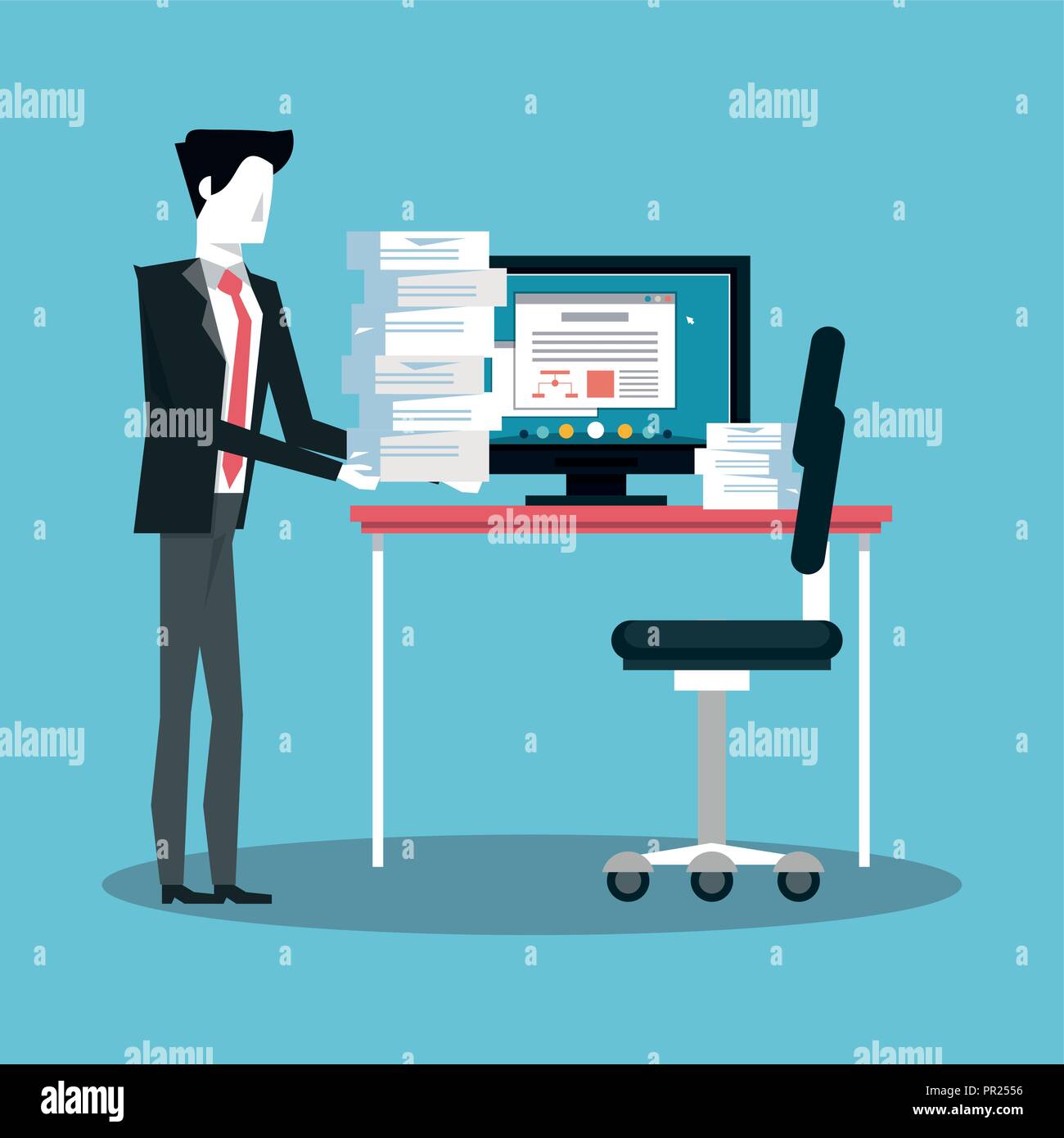 Businessman working avatar Stock Vector Image & Art - Alamy