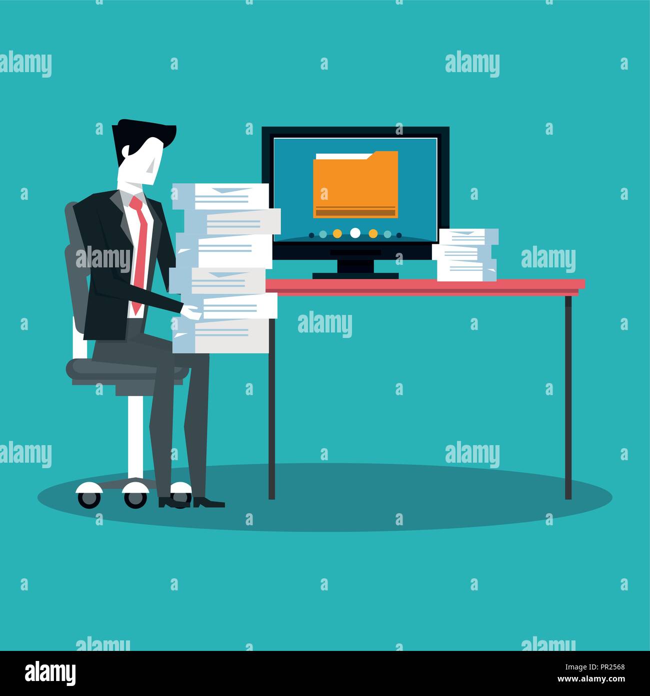 Businessman working avatar Stock Vector Image & Art - Alamy