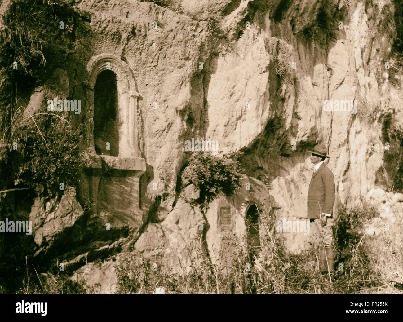 Banias (Caesarea Philippi), with niches for statues of deities. 1898 ...